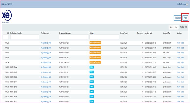 Sage Intacct transactions guide – Xe Help Centre