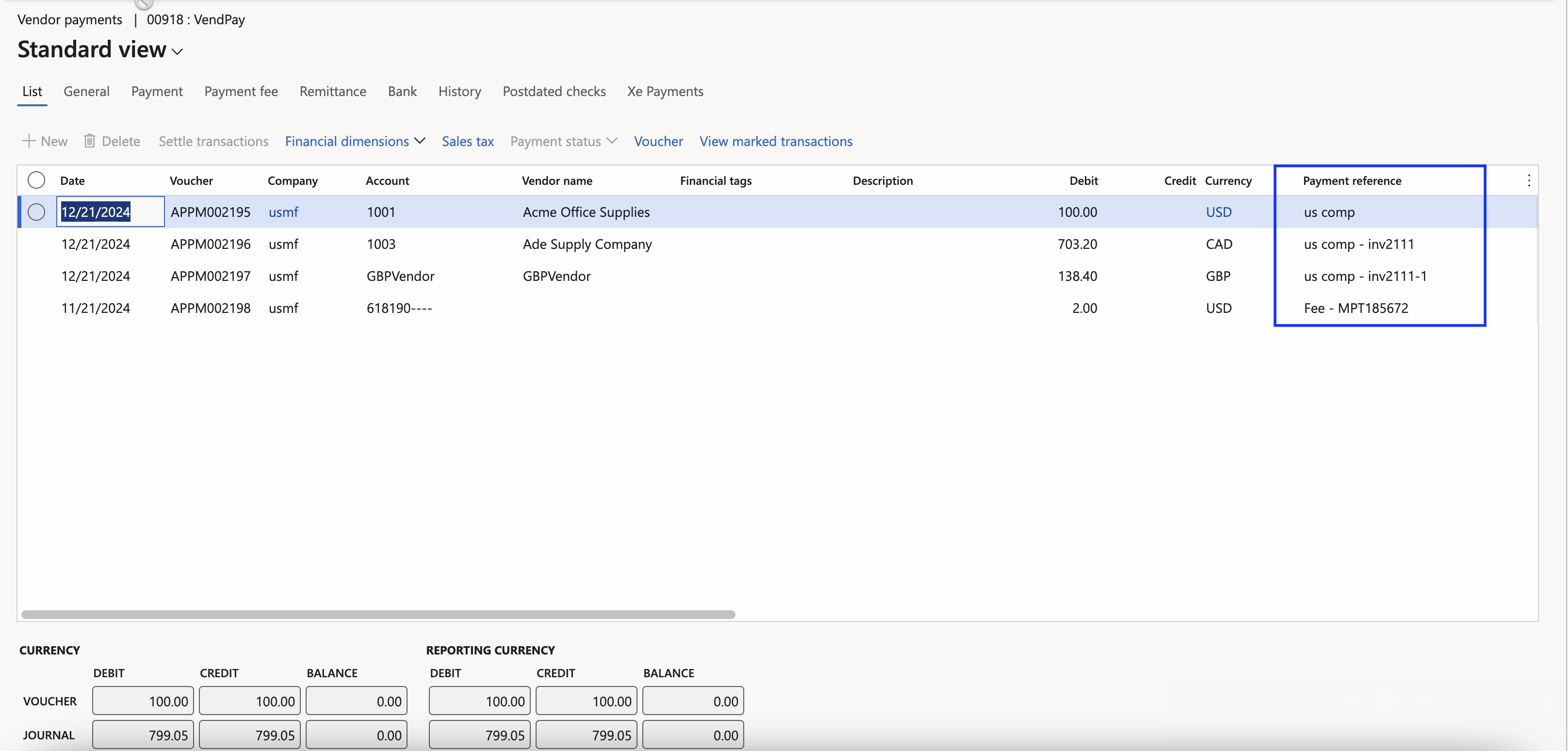How does automatic payment reference work in Microsoft Dynamics 365 F&O? – Xe Help Centre